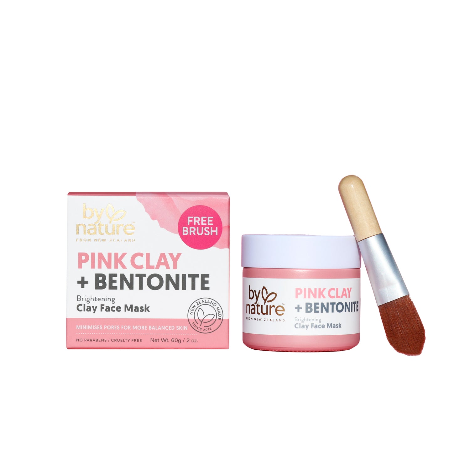 Brightening Pink Clay Mask with Witch Hazel & Kawakawa Extract – By ...